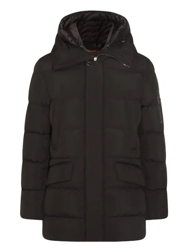 MOORER Long-sleeved Hooded Down Coat - Black