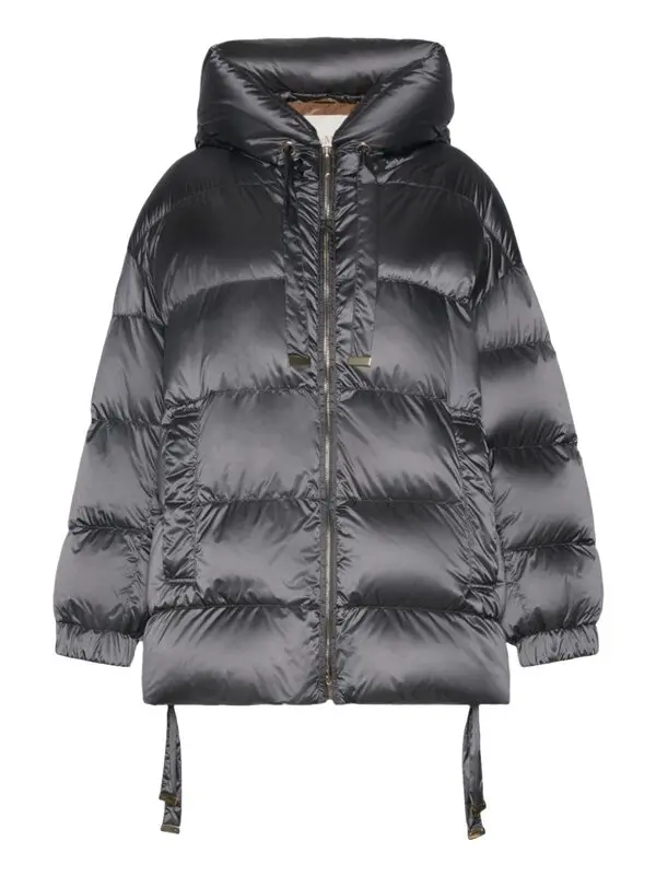 Max Mara Quilted Hooded Jacket - Medium Grey