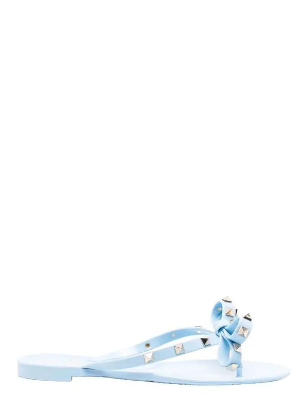 Valentino Garavani Rockstud Bow Detailed Sandals - Blue