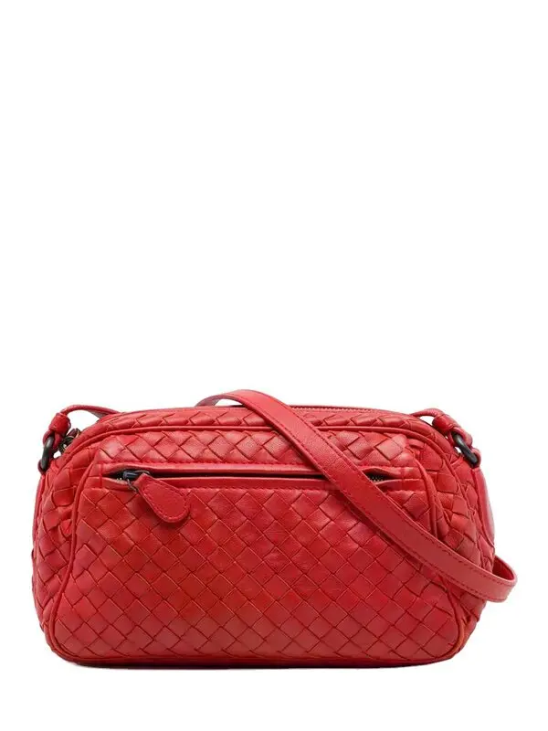 Bottega Veneta 2012-2026 Nappa Intrecciato Crossbody Bag - Red