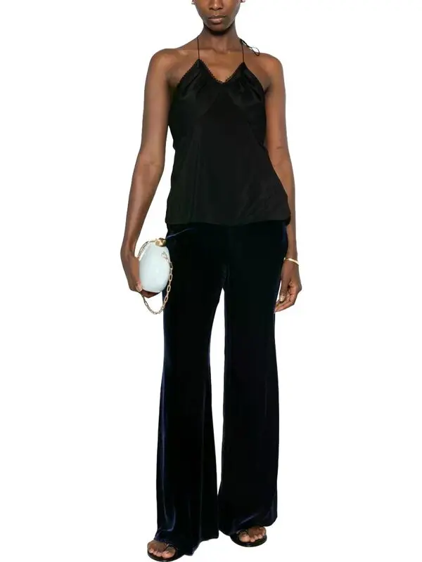 FORTE_FORTE Velvet Flared Trousers - Blue