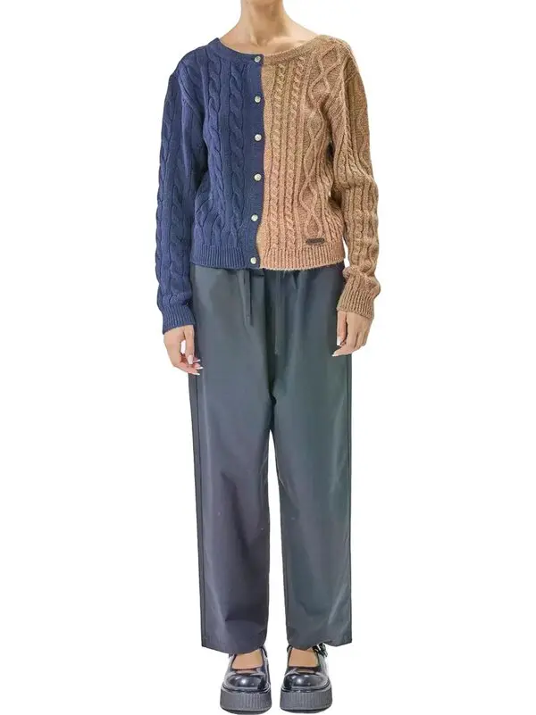 Moschino Inverso Cable-knit Cardigan - Blue