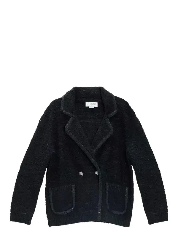 GENNY Sequin-embellished Bouclé Jacket - Black