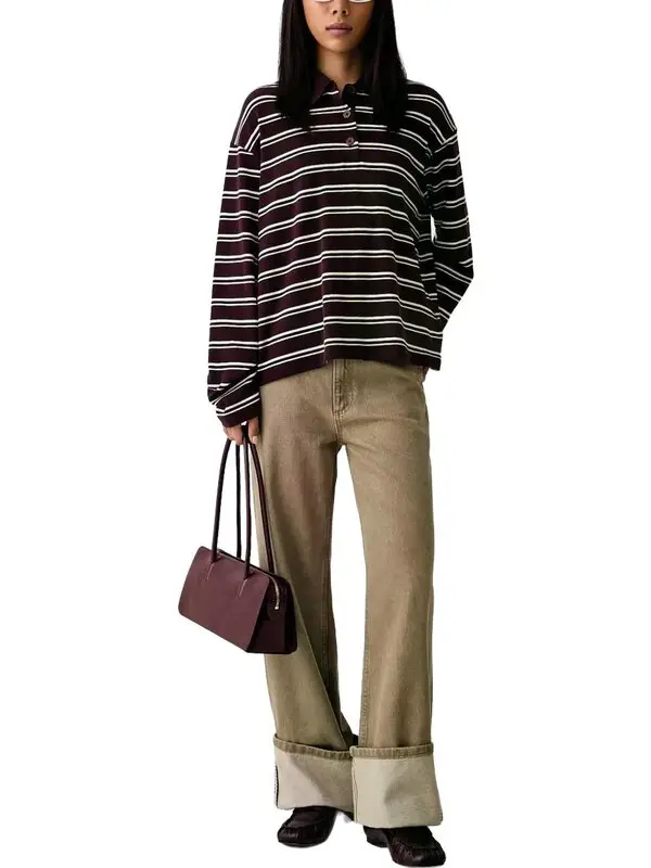 Marc O'polo Striped Long-sleeve Polo Shirt - Red