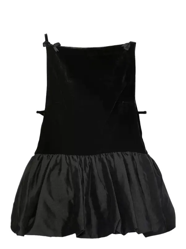 SELF-PORTRAIT Velvet Peplum Top - Black