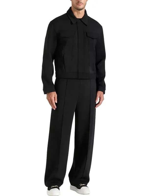 Manière De Voir Kairo Neoprene Trucker Jacket - Black