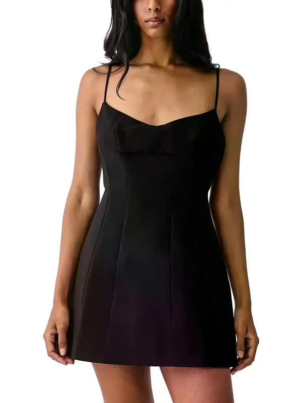 Bardot Branca Panelled Sweetheart-neck Mini Dress - Black