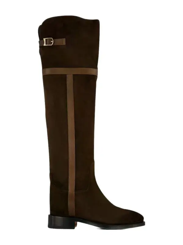 Santoni Janelle Suede Over-the-knee Boots - Brown