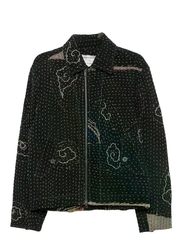 By Walid Dragon-embroidered Quilted Jacket - Black