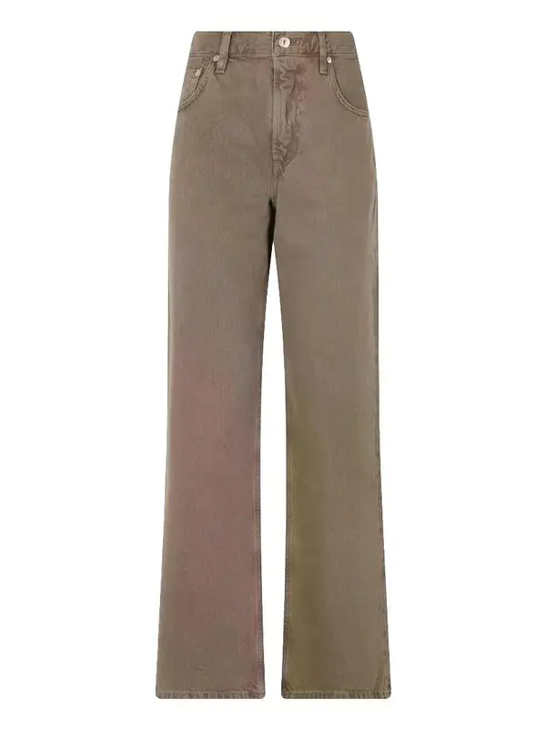 Citizens Of Humanity Logo-patch High-waisted Jeans - Brown