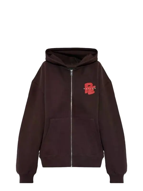 P.E Nation Tidal Logo-print Hoodie - Brown