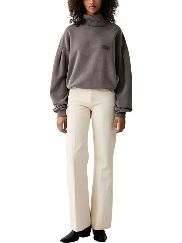 American Vintage Jitbay Logo-print High-neck Sweatshirt - Grey
