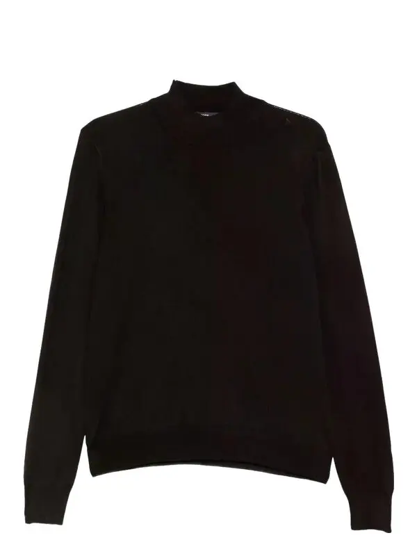 Tagliatore High-neck Sweater - Brown