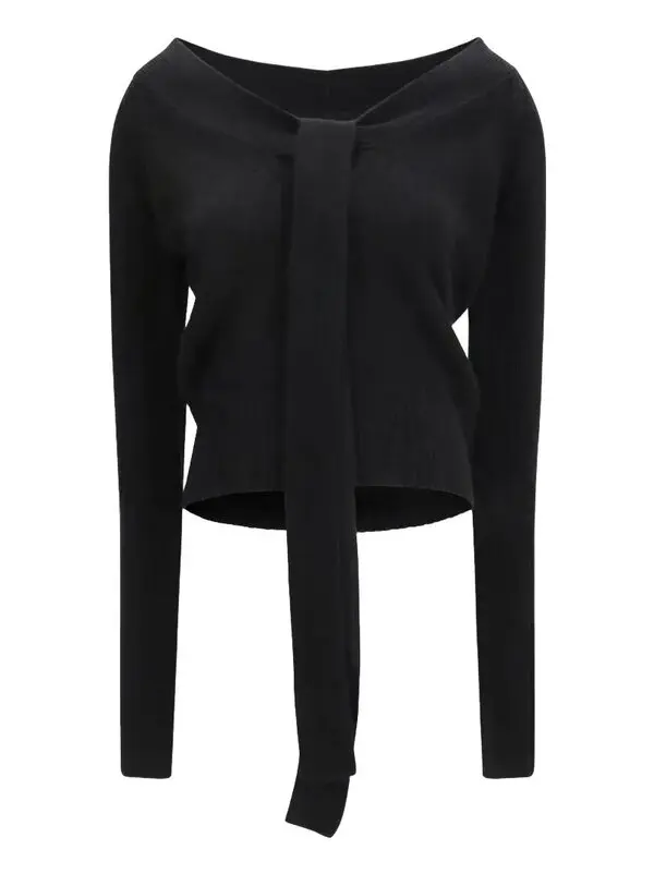 Ermanno Scervino Bow-detail Ribbed-trim Cardigan - Black