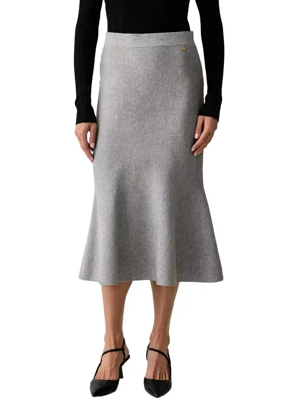 Liu Jo Logo-plaque Flared Skirt - Grey