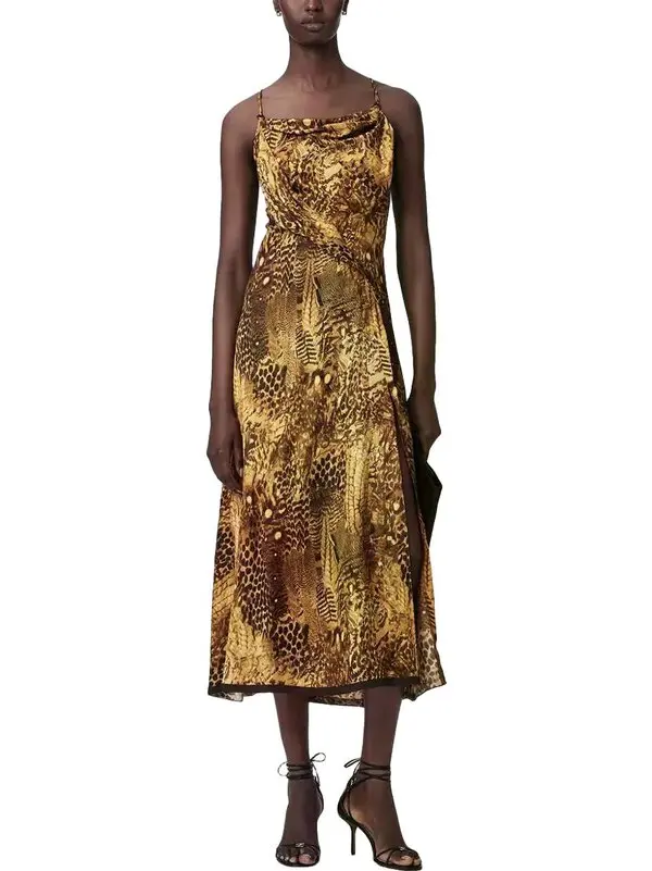 ALLSAINTS Claire Animal-print Midi Dress - Neutrals