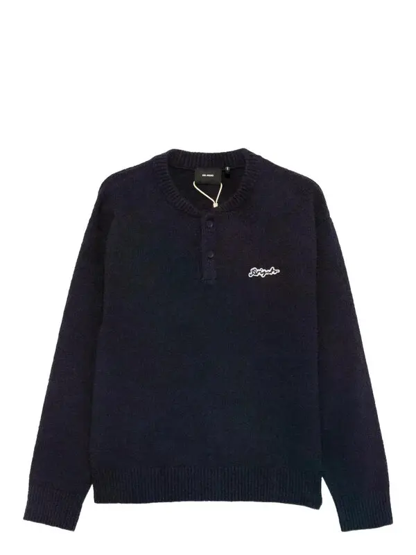 Axel Arigato Tag Logo-patch Henley Sweater - Blue