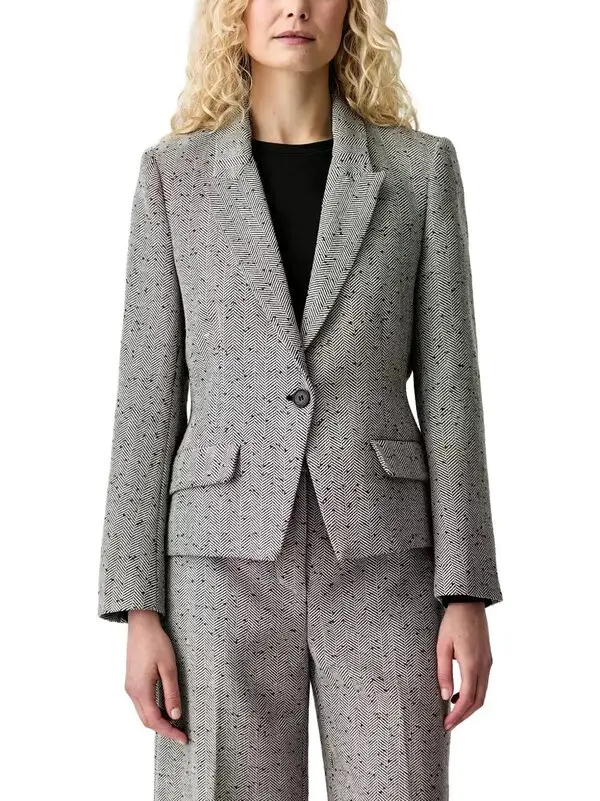 Munthe Lawo Herringbone-pattern Blazer - Neutrals