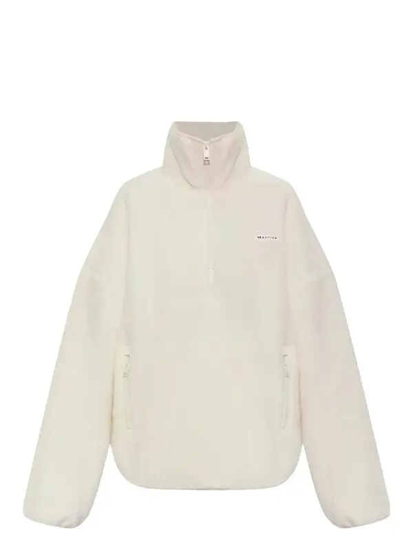 P.E Nation Rotate Quarter-zip Fleece Sweater - Neutrals