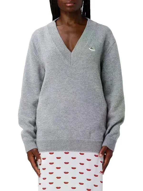 Fiorucci Angels Patch V-neck Sweater - Grey