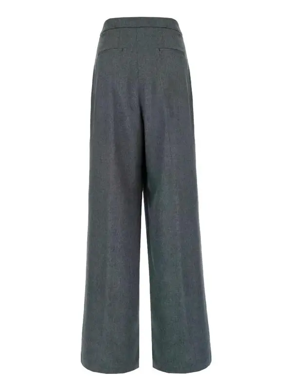 PT TORINO Pleated Wide-leg Trousers - Grey