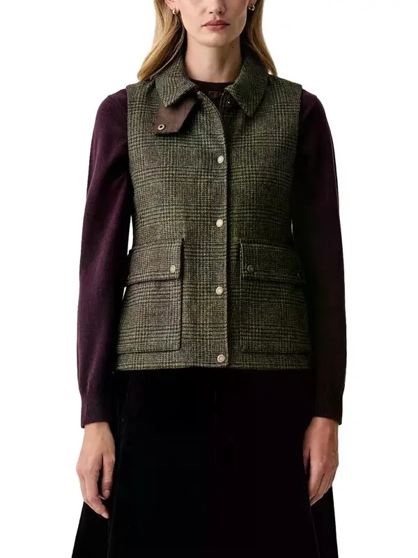 Barbour Joyce Check-pattern Sleeveless Jacket - Green