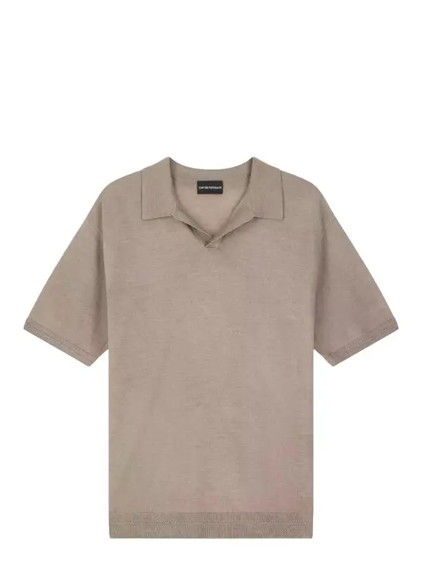 Emporio Armani Ribbed-collar V-neck T-shirt - Neutrals