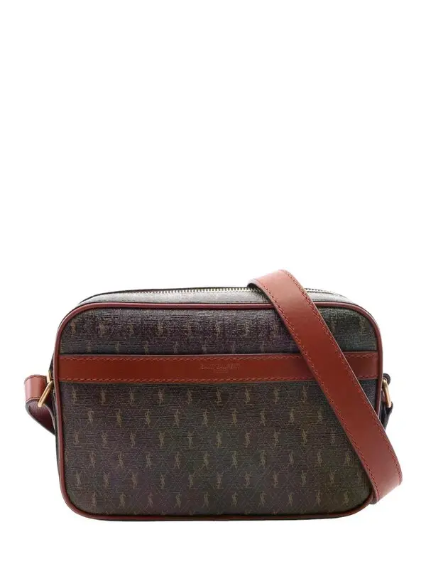 Saint Laurent 2010s Monogram Shoulder Bag - Brown
