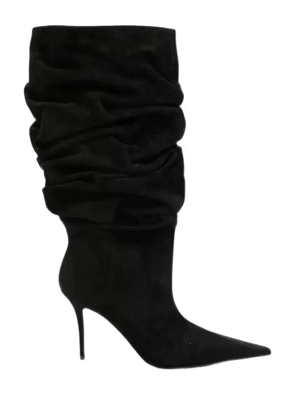 Amina Muaddi Anok Slouchy Knee-high Boots - Black