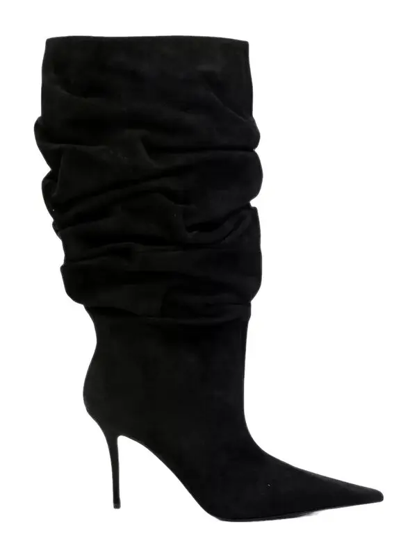 Amina Muaddi Anok Slouchy Knee-high Boots - Black