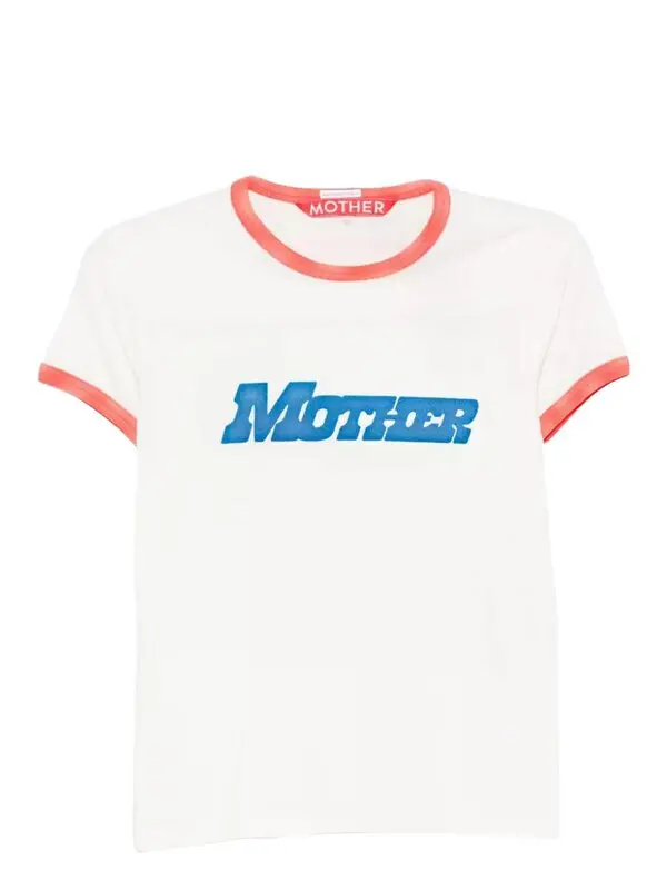 MOTHER Logo-print Ringer T-shirt - White