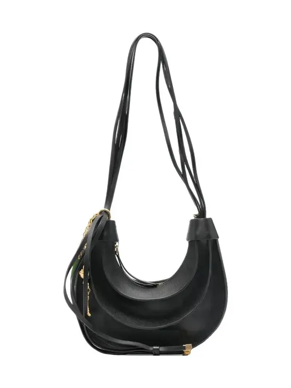 Farm Rio Small Mezzaluna Leather Shoulder Bag - Black