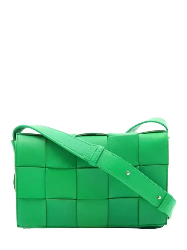 Bottega Veneta 2010s Cassette Intrecciato Crossbody Bag - Green