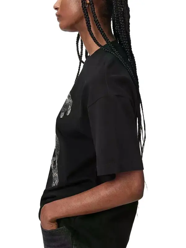 ALLSAINTS Linx Etta Sequin-embellished Graphic-print T-shirt - Black
