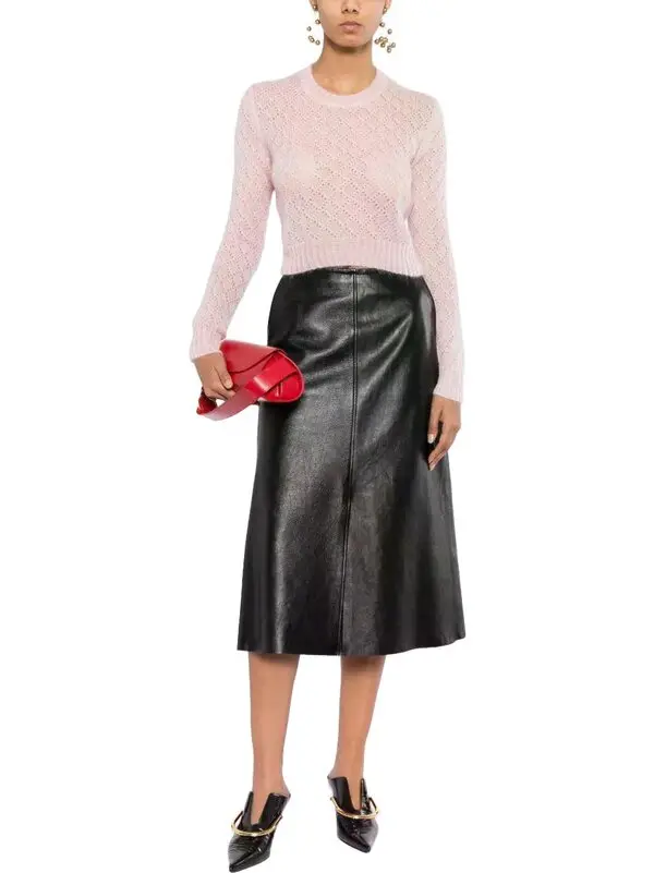 JIL SANDER Open-knit Cropped Sweater - Pink