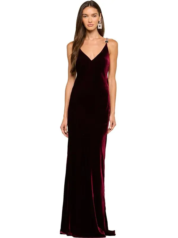 L'Agence Saint Velvet Gown - Deep Port