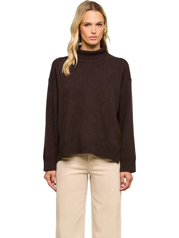 L'Agence Selwyn Oversized Turtleneck - Chocolate