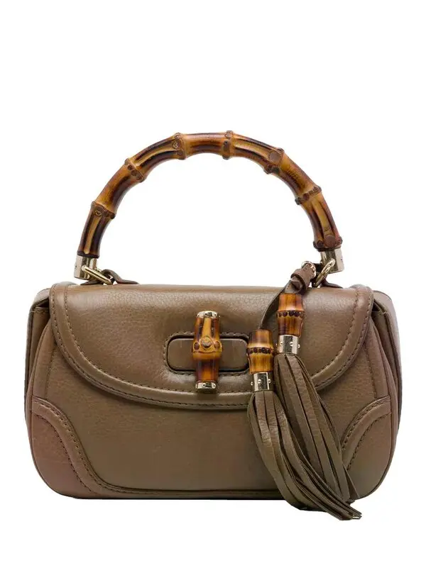 Gucci 2016-2026 Medium Calfskin New Bamboo Satchel - Brown