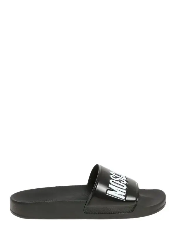 Moschino Logo-print Pool Slides - Black