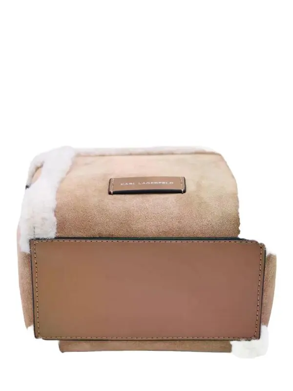 Karl Lagerfeld K/circle Shearling Shoulder Bag - Brown