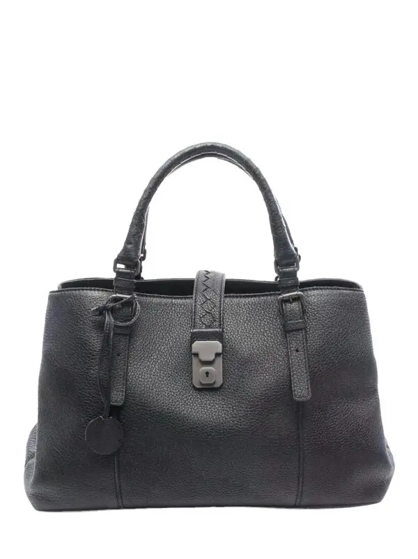 Bottega Veneta 2012-2026 Medium Intrecciato Trimmed Roma Tote Bag - Black