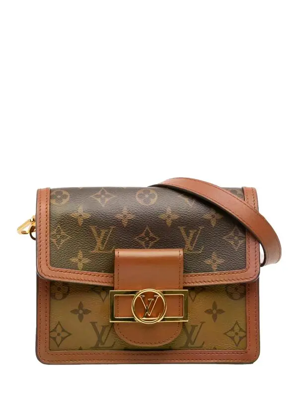 LOUIS VUITTON 2019 Monogram Reverse Mini Dauphine Satchel - Brown