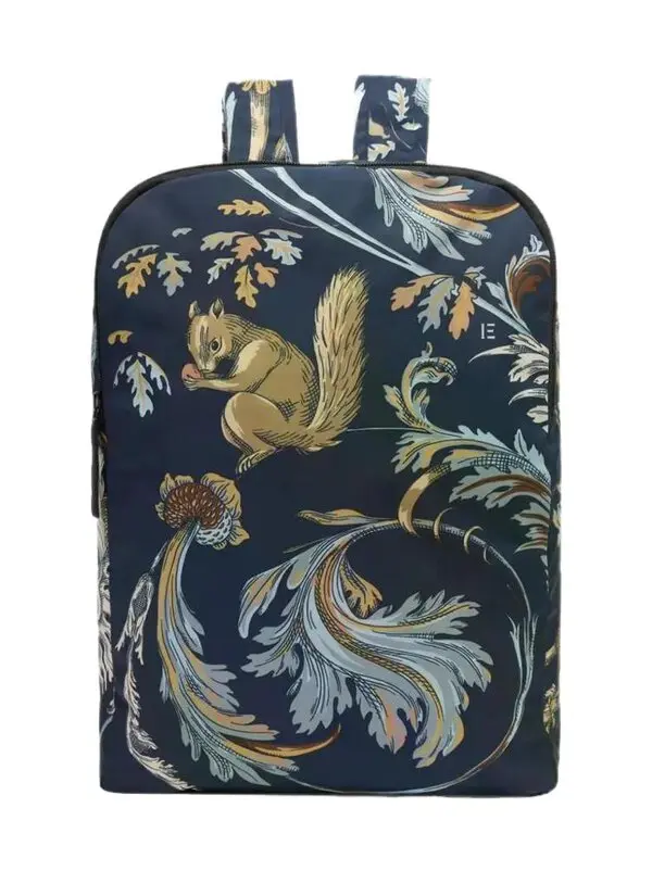 INOUI EDITIONS Rococo Print Packable Backpack Bag - Blue