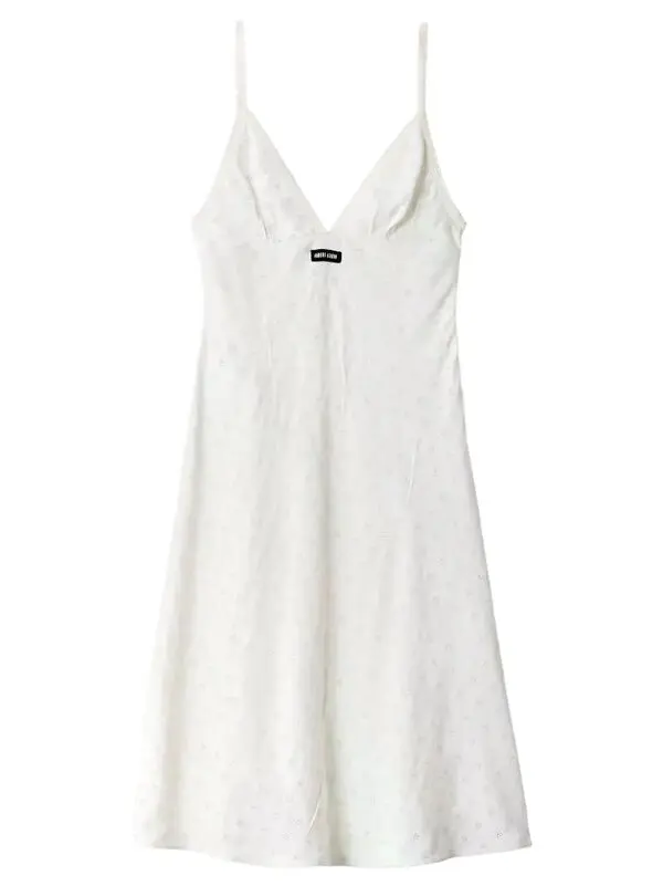 Miu Miu Cady Eyelet-lace Dress - Neutrals