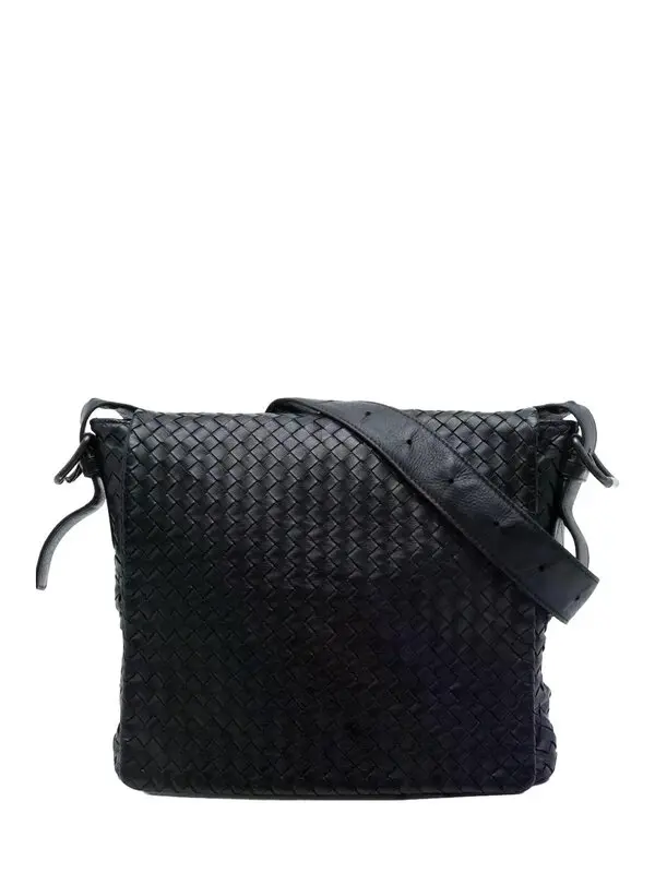 Bottega Veneta 2012-2026 Nappa Intrecciato Messenger Bag Crossbody Bag - Black