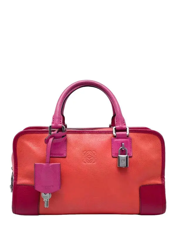 Loewe 2012 Tricolor Goatskin Amazona 28 Handbag - Orange