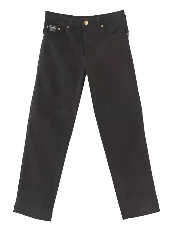 Versace Logo-plaque Regular-fit Jeans - Black