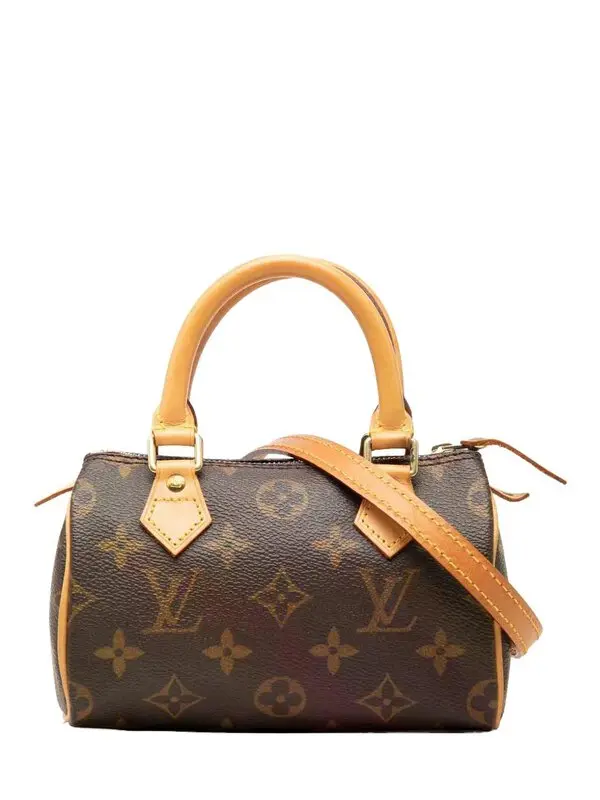 LOUIS VUITTON 1998 Monogram Nano Speedy Bandouliere Satchel - Brown