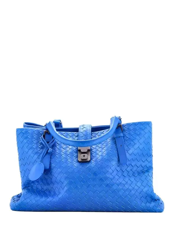 Bottega Veneta Roma Bag Intrecciato Nappa Medium Tote Bag - Blue