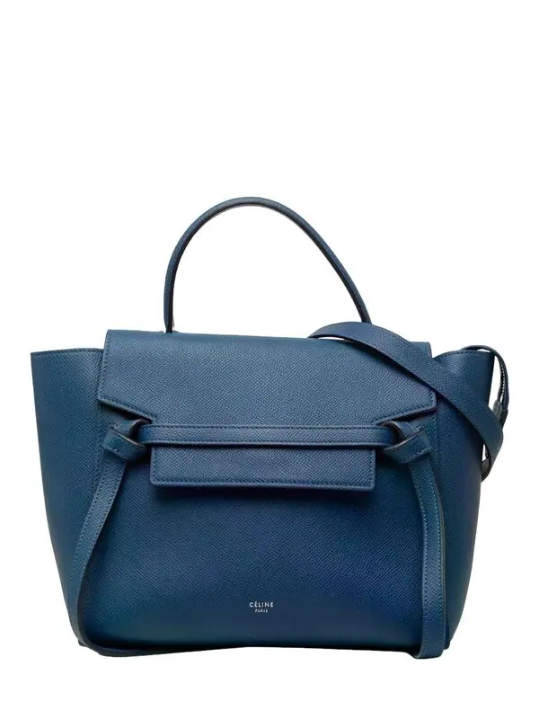 Celine 2017 Micro Grained Calfskin Belt Bag Satchel - Blue